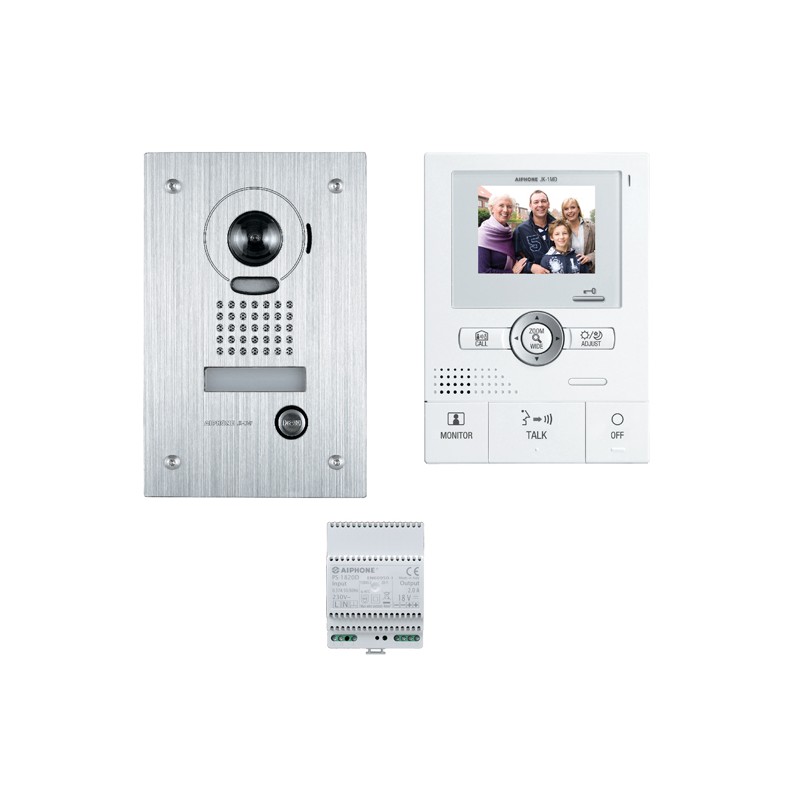 AIPHONE Interphone Vidéo couleur grand angle avec zoom ] Automatic Center